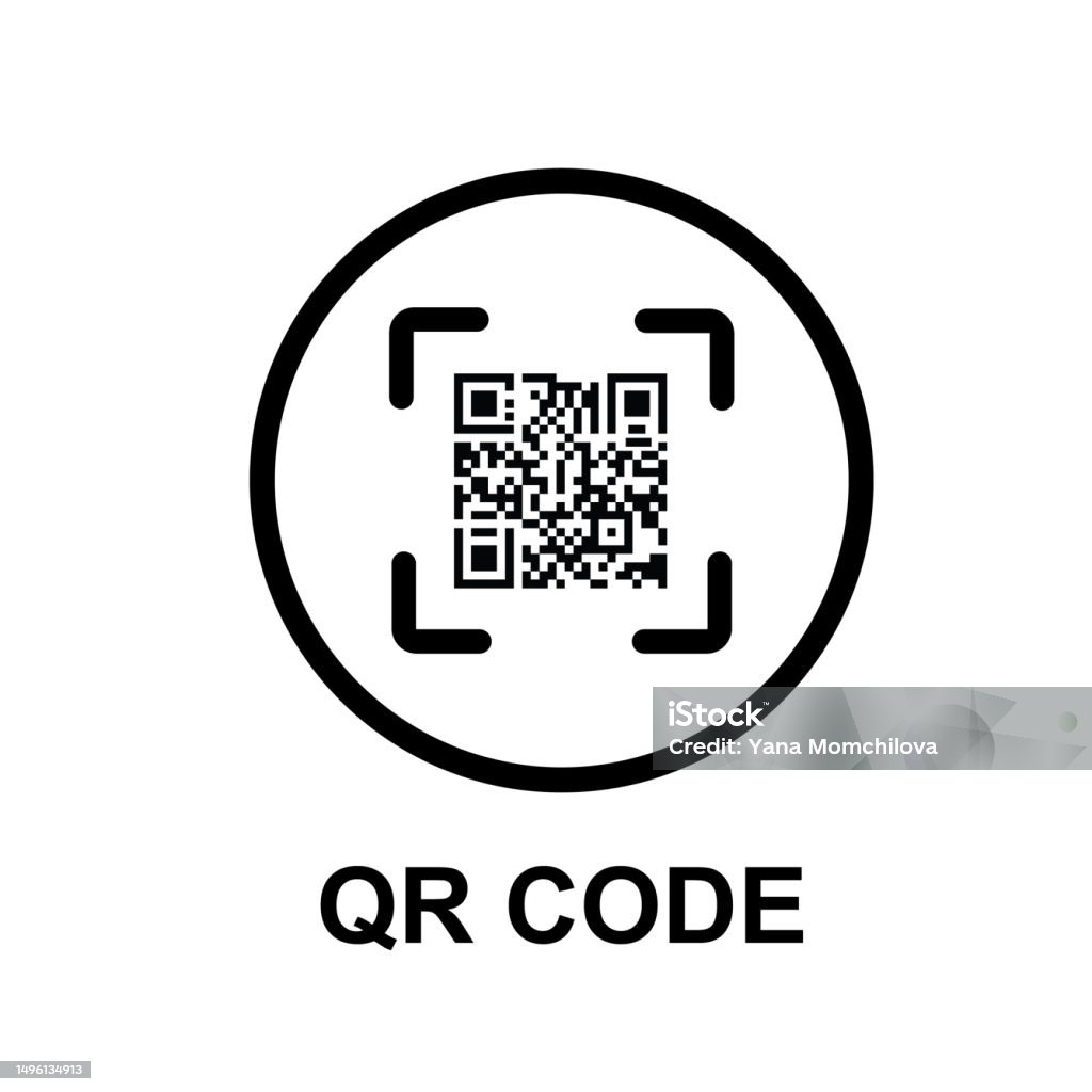 Qr Code Icon Stroke Outline Style Vector Isolate On White Background