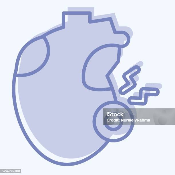 Icône Heartache Lié Au Symbole Body Ache Style Bicolore Conception