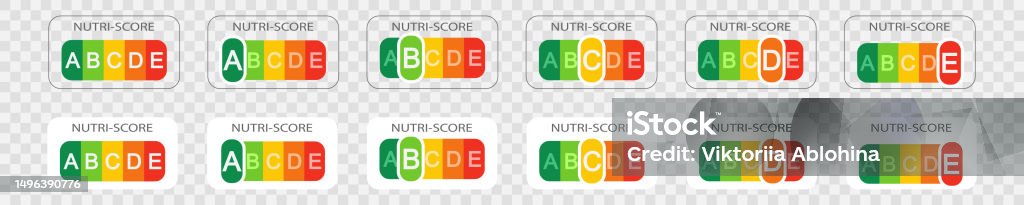 Étiquettes Nutriscore Avec Lettres De Classification Sur Fond