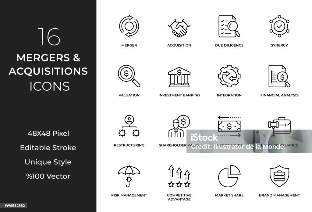 Mergers And Acquisitions Line Icon Set Stock Illustration - Download ... Mergers And Acquisitions Line Icon Set Stock Illustration - Download ...