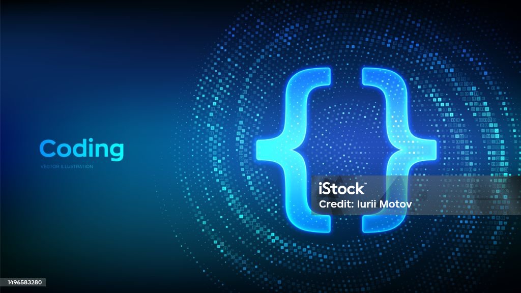 Programming Code Coding Or Hacker Background Programming Code Icon Made With Binary Code Virtual