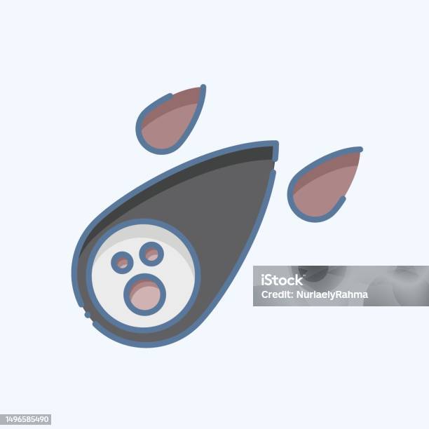 Icône Astéroïde Lié Au Symbole De Lespace Style Griffonnage Conception