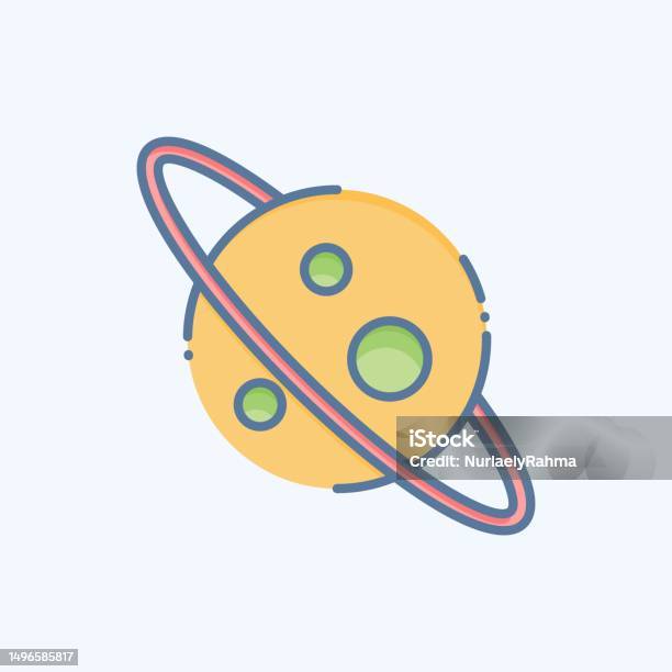 Icône Planète Lié Au Symbole De Lespace Style Griffonnage Conception