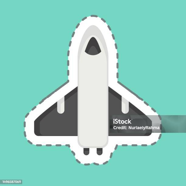 Garis Stiker Memotong Space Shuttle Terkait Dengan Simbol Spasi Desain