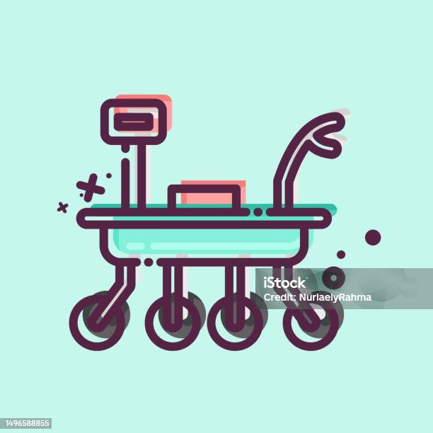 Icône Moon Rover Lié Au Symbole De Lespace Style Mbe Conception Simple