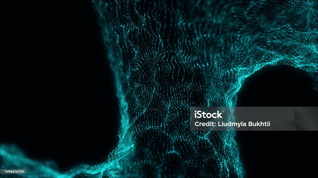Gelombang Digital Abstrak Dengan Titiktitik Latar Belakang Teknologi