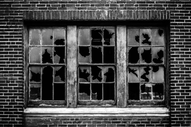 Free Stock Photo of A Broken Window in Black and White | Download Free ...