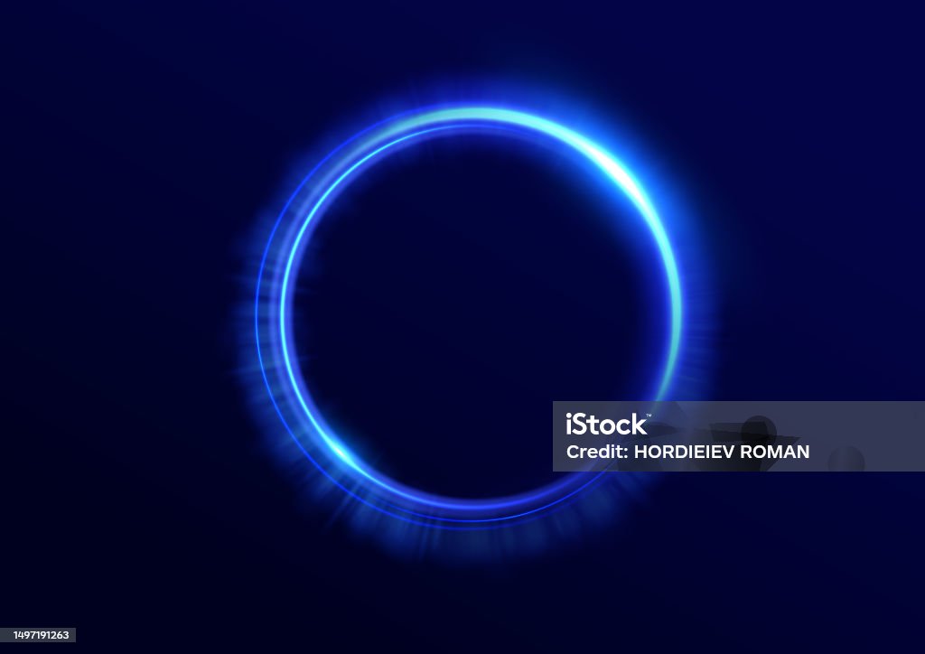 Latar Belakang Neon Abstrak Lingkaran Bercahaya Ilustrasi Stok Unduh