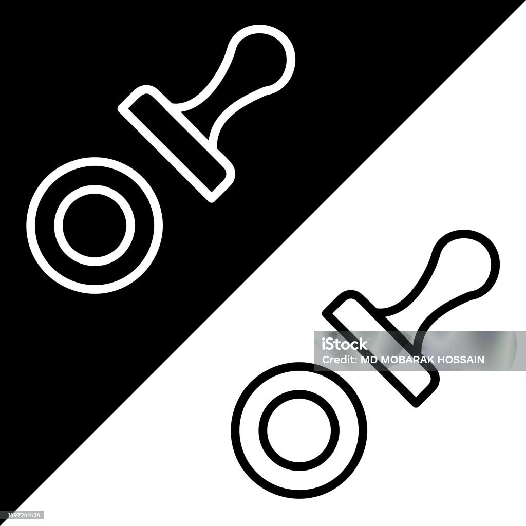 Stamp Vector Icon Lineal Style Isolated On White Background Stock