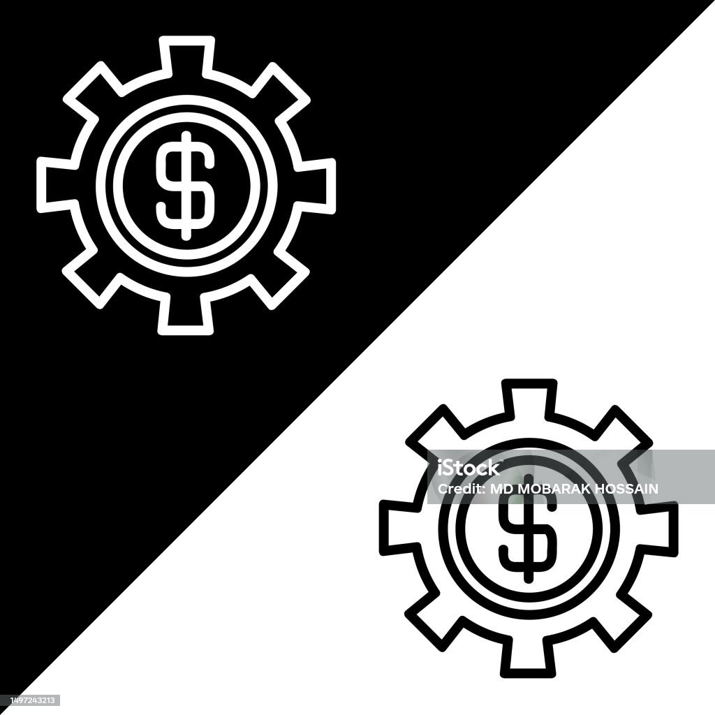 Setting Or System Vector Icon Lineal Style Isolated On White Background