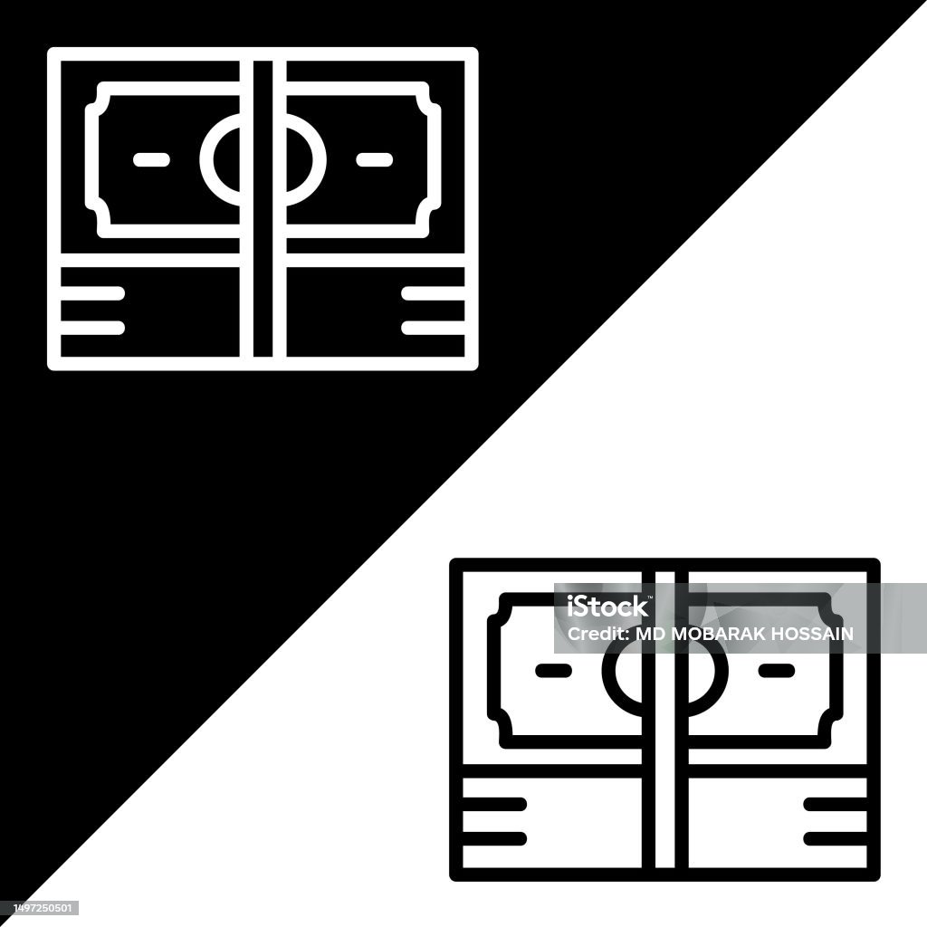 Money Vector Icon Lineal Style Isolated On White Background Stock