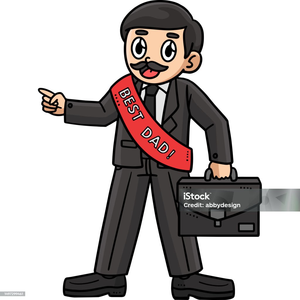 Beste Farbige Clipartillustration Der Dadkarikatur Stock Vektor Art Und Mehr Bilder Von