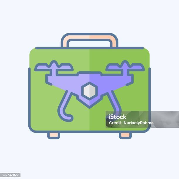Kasus Ikon Drone Terkait Dengan Simbol Drone Gaya Doodle Desain