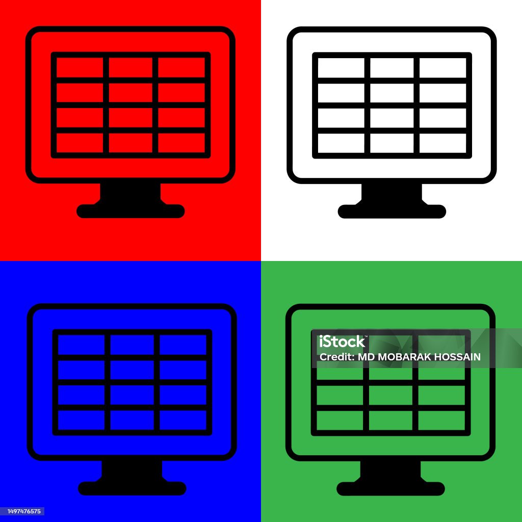 Excel Vector Icon Lineal Style Isolated On White Background Stock
