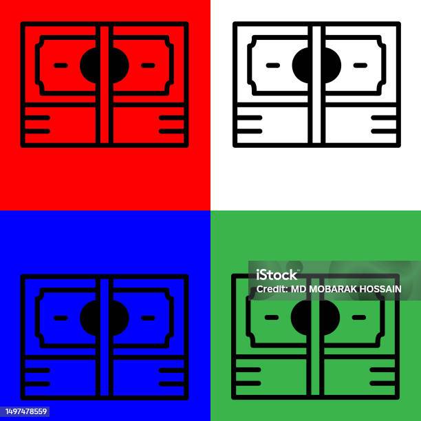 Money Vector Icon Lineal Style Isolated On White Background Stock