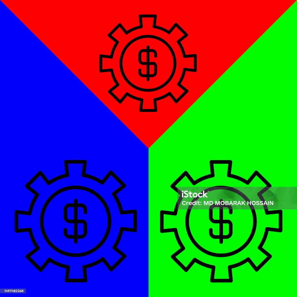 Setting Or System Vector Icon Lineal Style Isolated On White Background