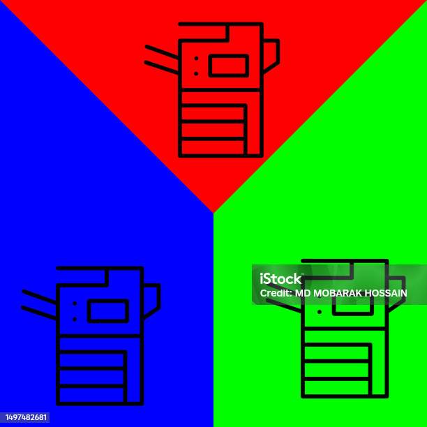 Photocopier Vector Icon Lineal Style Isolated On White Background Stock