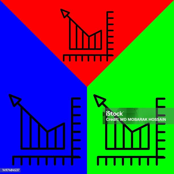 Graph Vector Icon Lineal Style Isolated On White Background Stock