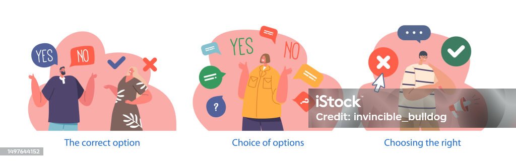 Isolated Elements With Decisionmaking Scenes Characters Contemplating ... Isolated Elements With Decisionmaking Scenes Characters Contemplating ...