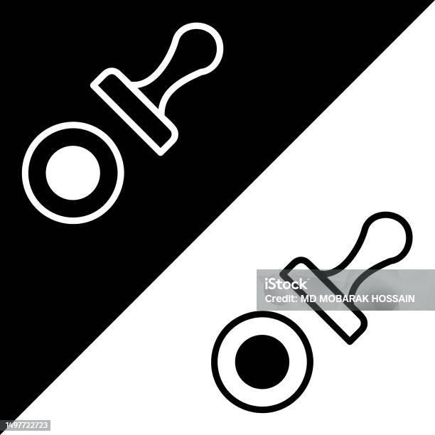 Stamp Vector Icon Lineal Style Isolated On White Background Stock