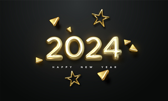 Happy New 2024 Year Holiday Vector Illustration Stock Illustration Download Image Now 2024