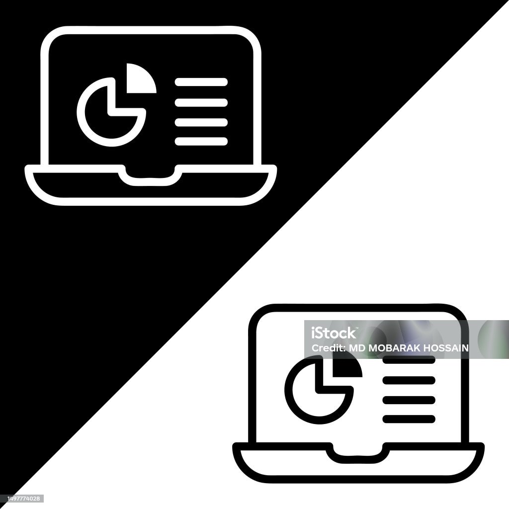 Data Analytics Vector Icon Lineal Style Isolated On White Background