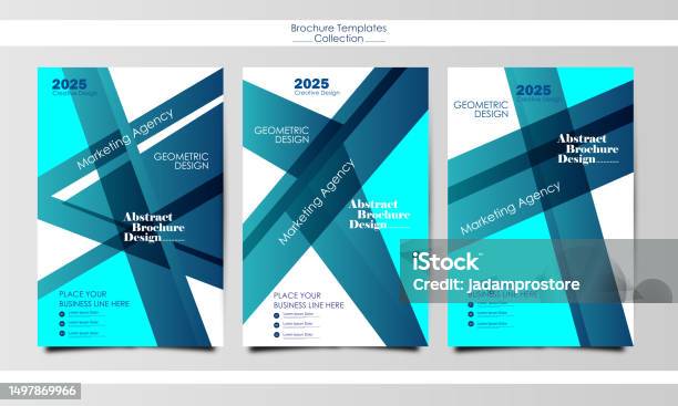 Koleksi Latar Belakang Geometris Abstrak Biru Untuk Tata Letak Desain