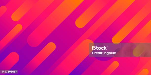 Desain Abstrak Dengan Bentuk Geometris Trendy Pink Gradient Ilustrasi