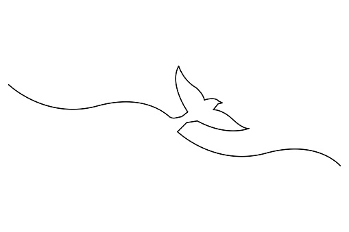 Dessin Au Trait Continu De La Colombe Volante Oiseau Symbole De Paix Et