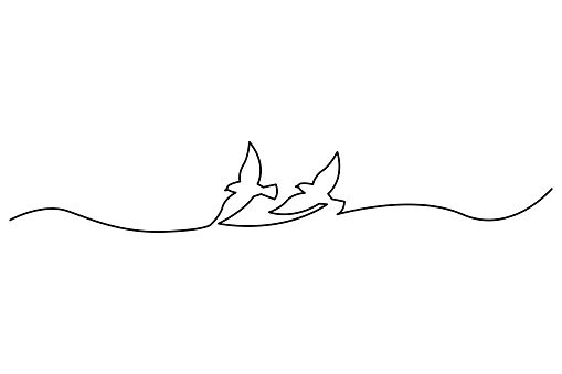 Dessin Au Trait Continu De La Colombe Volante Oiseau Symbole De Paix Et