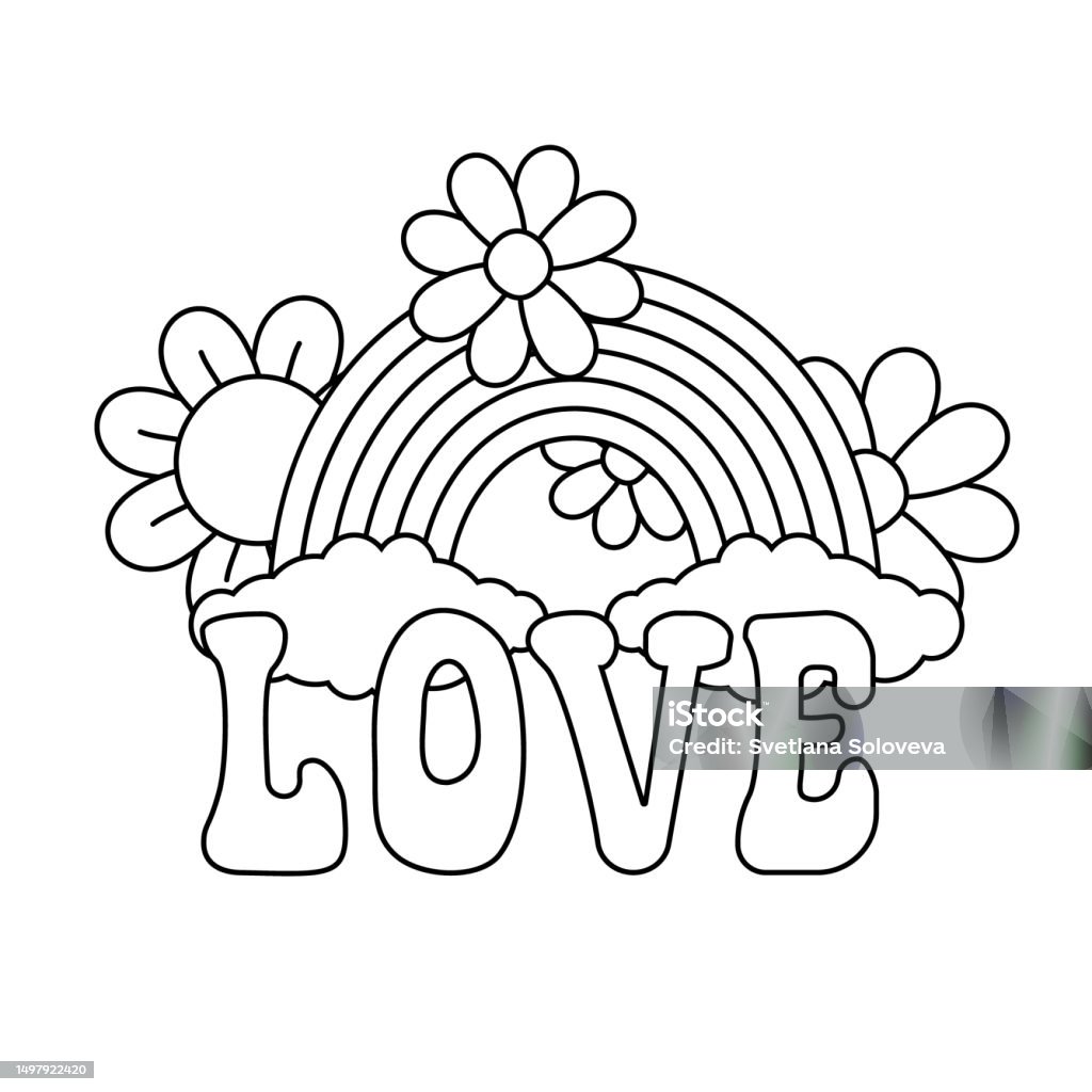 ベクターlgbtグルーヴィーなラブレタリングと虹 1960~1969年のベクターアート素材や画像を多数ご用意 1960~1969年