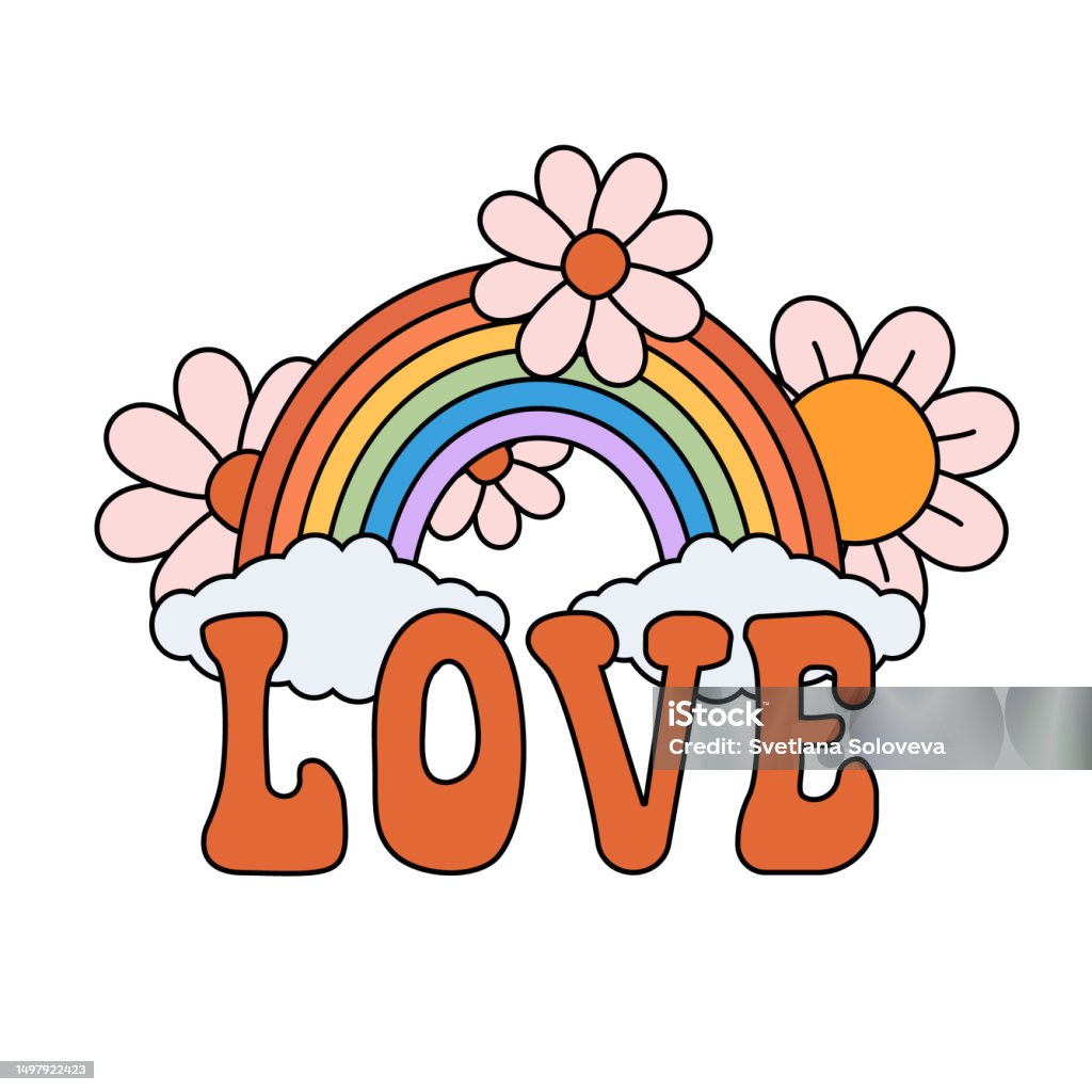 ベクターlgbtグルーヴィーなラブレタリングと虹 1960~1969年のベクターアート素材や画像を多数ご用意 1960~1969年