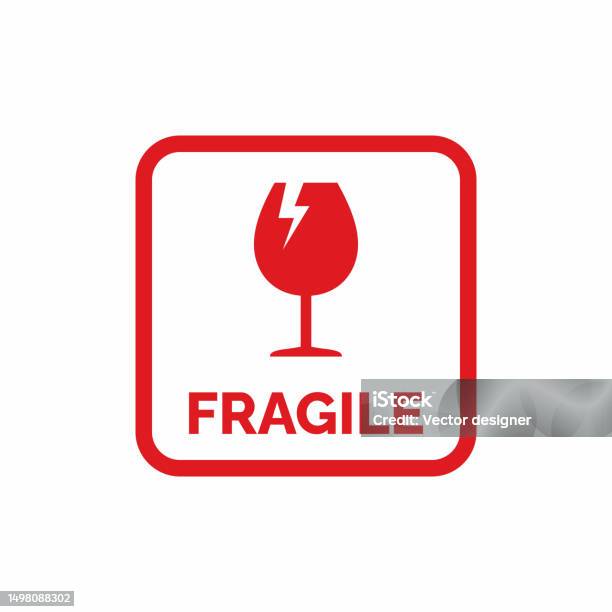 Icône Dicône De Marque Demballage Fragile Vecteur Symbole Vecteurs