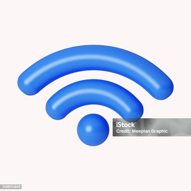 Simbol Jaringan Nirkabel Wi Fi 3d Ikon Terisolasi Pada Latar Belakang Putih Ilustrasi Rendering