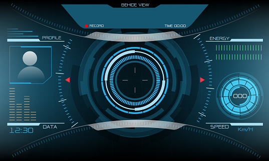 Antarmuka Scifi Hud Desain Tampilan Layar Realitas Virtual Vektor