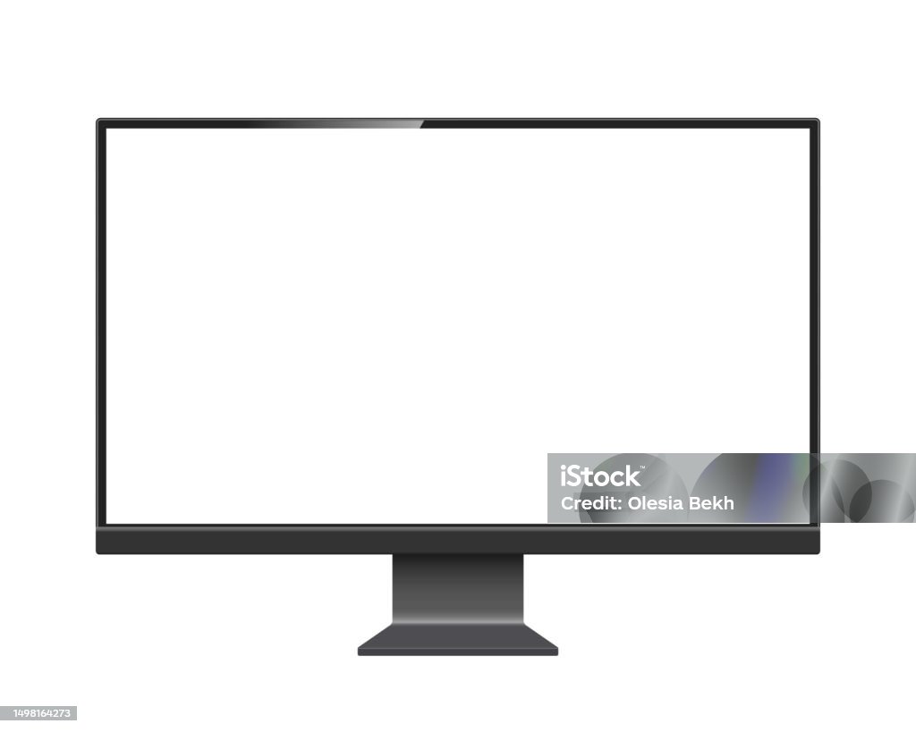 Mockup Vektor Monitor Komputer Hitam Template Pc Dengan Layar Kosong ... Mockup Vektor Monitor Komputer Hitam Template Pc Dengan Layar Kosong ...