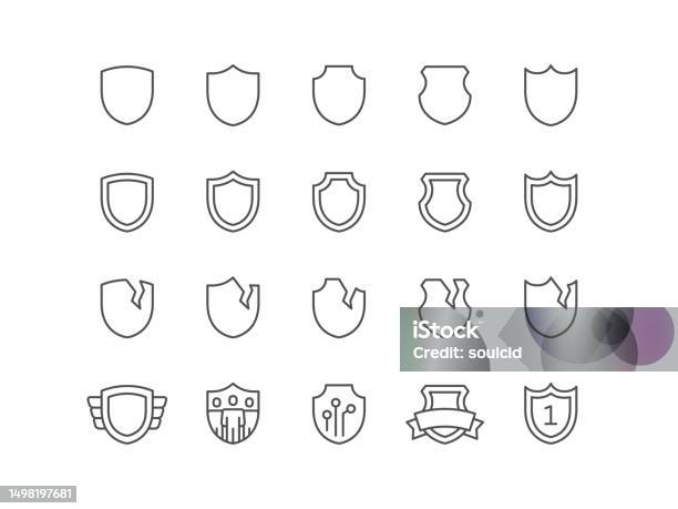 Shield Icons Stock Illustration Download Image Now Alertness