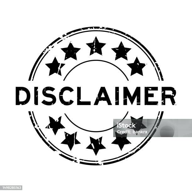 Grunge Noir Disclaimer Mot Avec Icône Détoile Tampon De Sceau Rond En