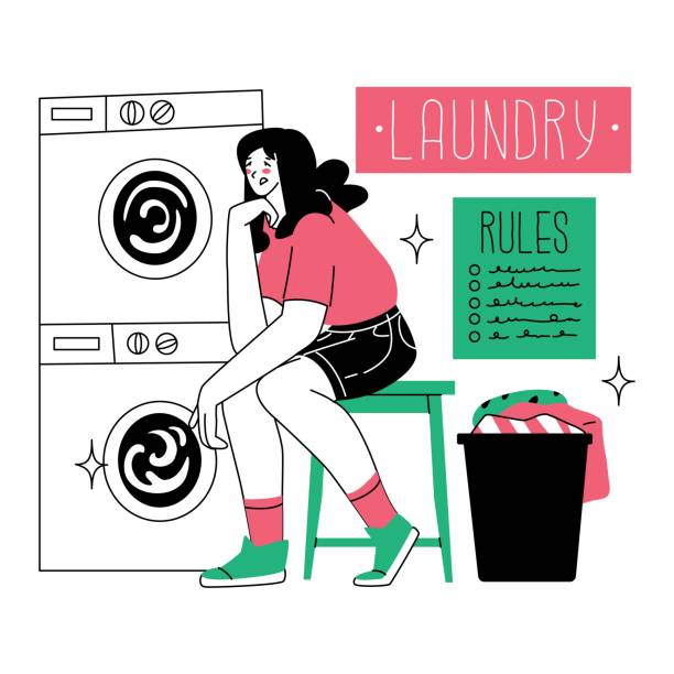 60 Laundromat Waiting Stock Illustrations Royalty Free Vector