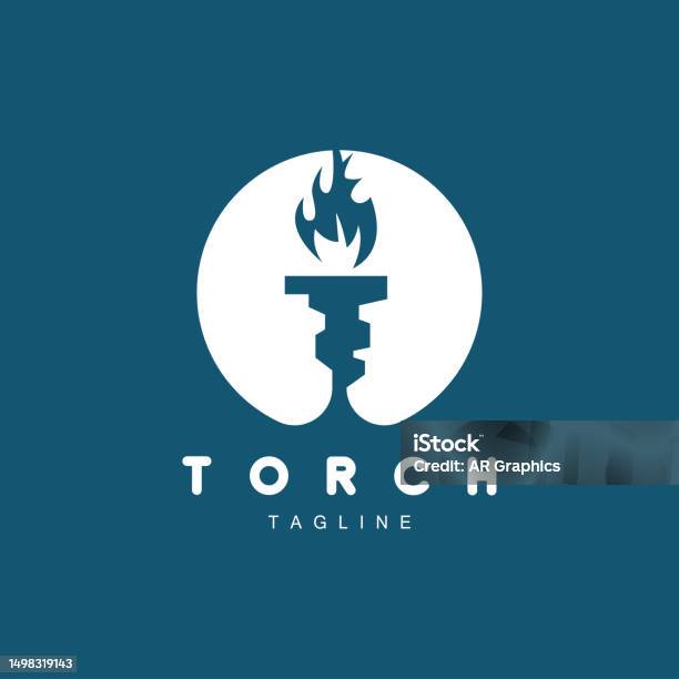Logo De Torche Design De Feu Logo De Lettre Icône De Marque De Produit