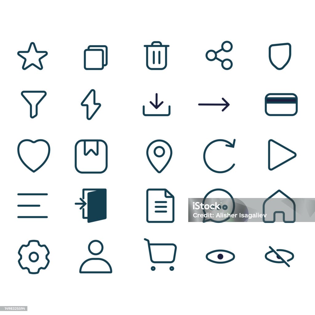 25 Vector Ui Icons For Website Mobile Design Vector Simple Icons For