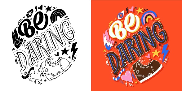 Kartu Pos Tulisan Doodle Yang Digambar Tangan Yang Lucu Desain Tshirt