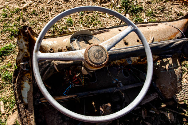Free Stock Photo of Rusty Old Car With Steering Wheel and Dashboard ...