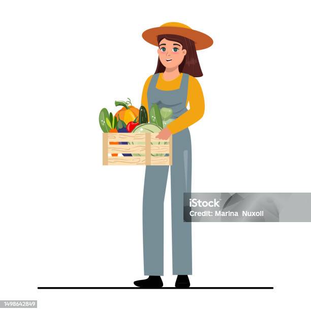 Ilustrasi Seorang Wanita Memegang Kotak Penuh Sayuran Ilustrasi Stok ... Ilustrasi Seorang Wanita Memegang Kotak Penuh Sayuran Ilustrasi Stok ...