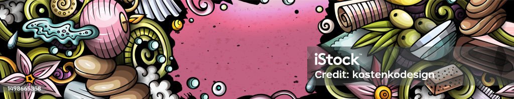 Pijat Tangan Digambar Spanduk Doodle Ilustrasi Rinci Kartun Ilustrasi