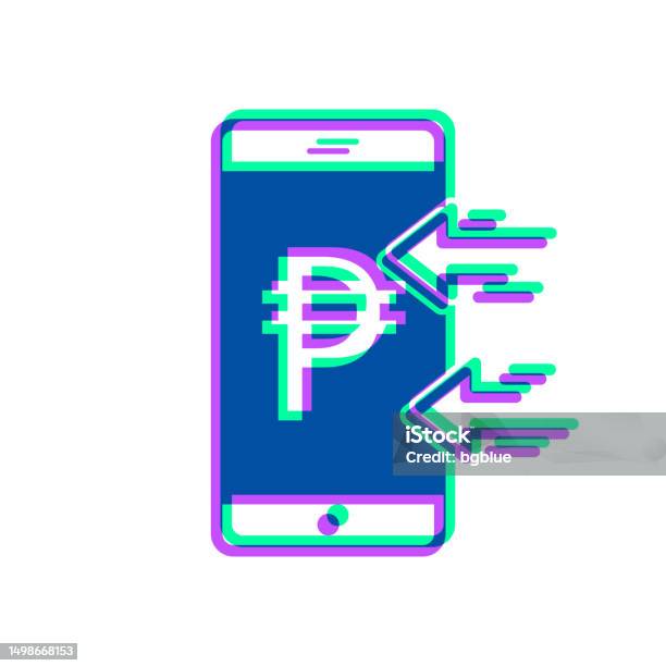 Réception Peso Avec Smartphone Icône Avec Superposition De Deux