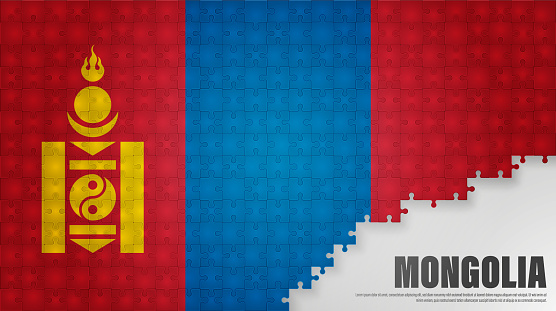 Eps10 Vector Patriotic Background With Mongolia Flag Colors Stock
