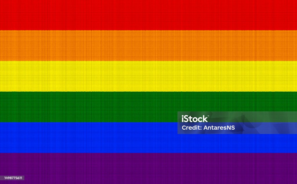 Bendera Komunitas Lgbt Di Latar Belakang Tekstur Kain Simbol Pelangi