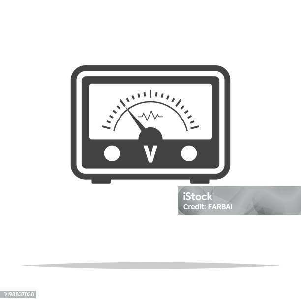 Ikon Voltmeter Analog Vektor Transparan Terisolasi Ilustrasi Stok
