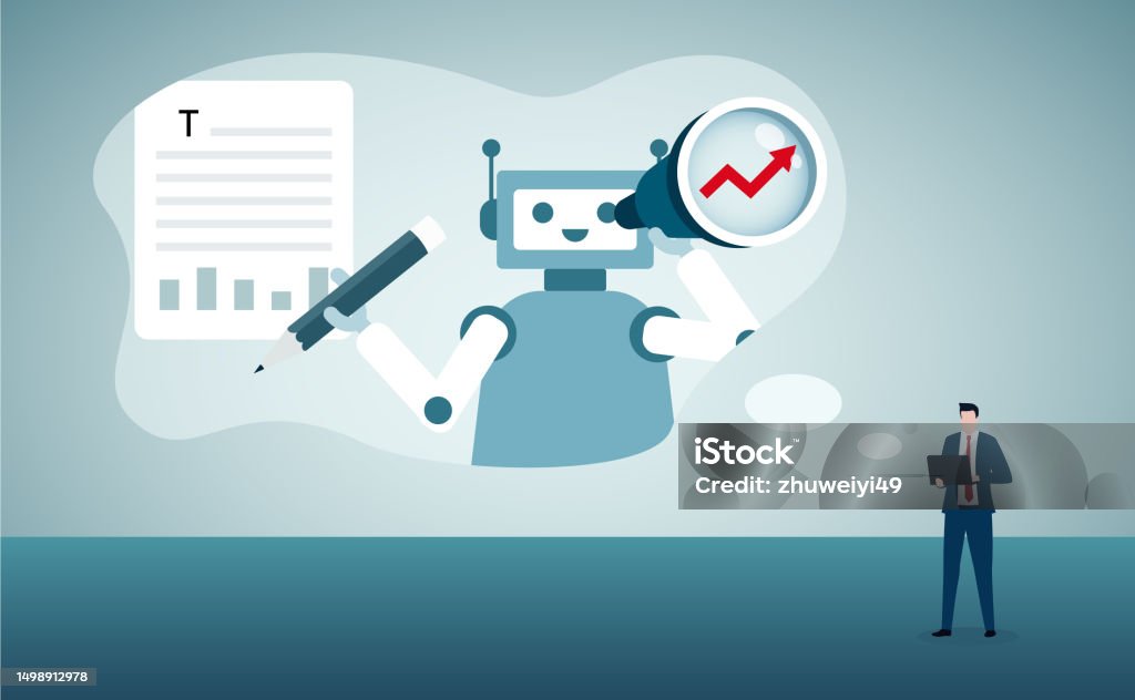 Businessman Using Ai To Analyse Data Stock Illustration - Download ... Businessman Using Ai To Analyse Data Stock Illustration - Download ...